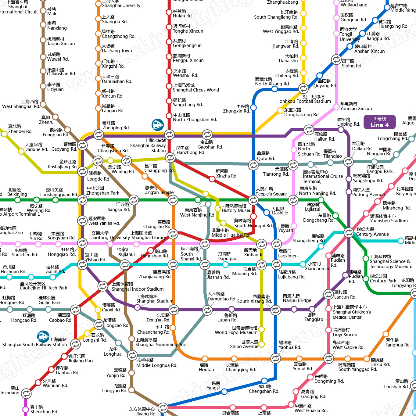 Shanghai Map, Map of Shanghai's Tourist Attractions and Subway