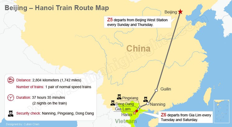 Beijing to Hanoi/Vietnam Train, Departure Date, Price, and Timetable