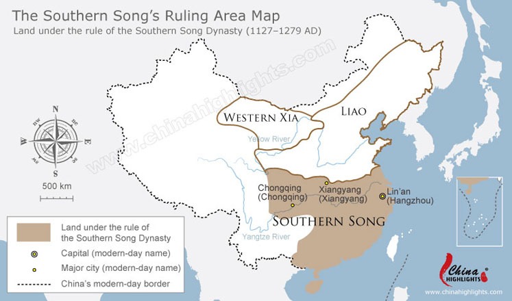 Southern Song Dynasty Map — Ancient China Maps — China Highlights