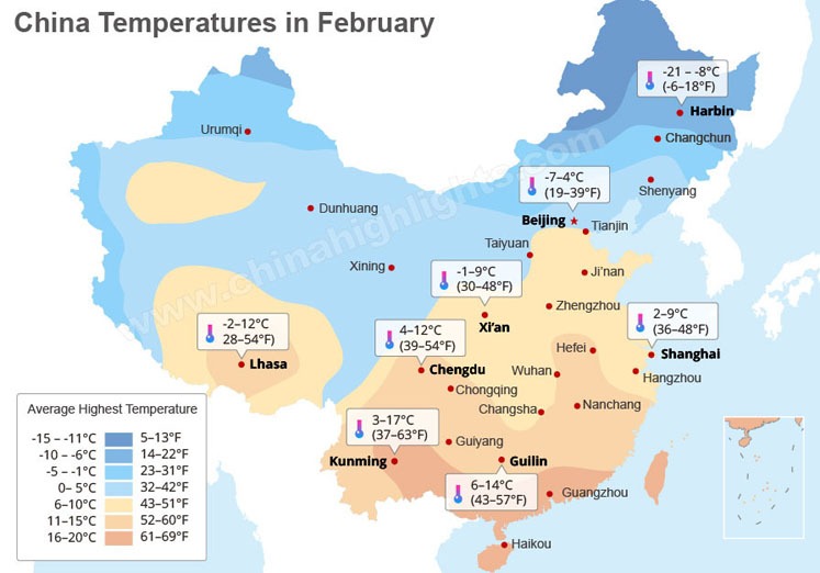 China Weather February, Visiting China in February