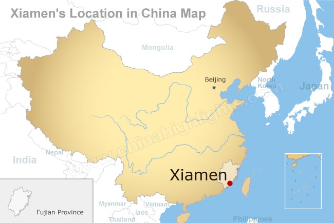 xiamen maps, Map of Xiamen and Nearby Cities