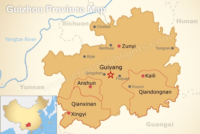 Guiyang Maps, Maps of Guiyang Attractions