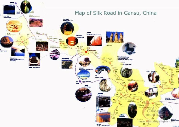 Zhangye Maps, Maps of Zhangye's Tourist Attractions