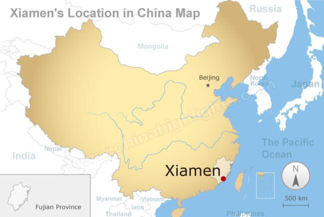 xiamen maps, Map of Xiamen and Nearby Cities